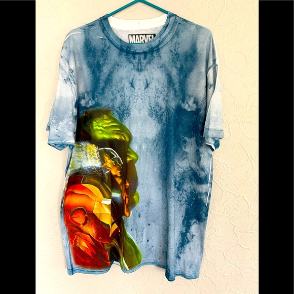Marvel | Shirts | Official Marvel All Over Print Aop Hulk Thor Ironman ...